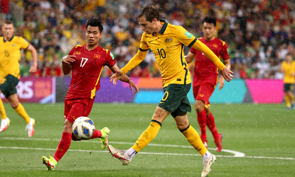 Goodwin overcome with emotion after first Socceroos goal - Adelaide United